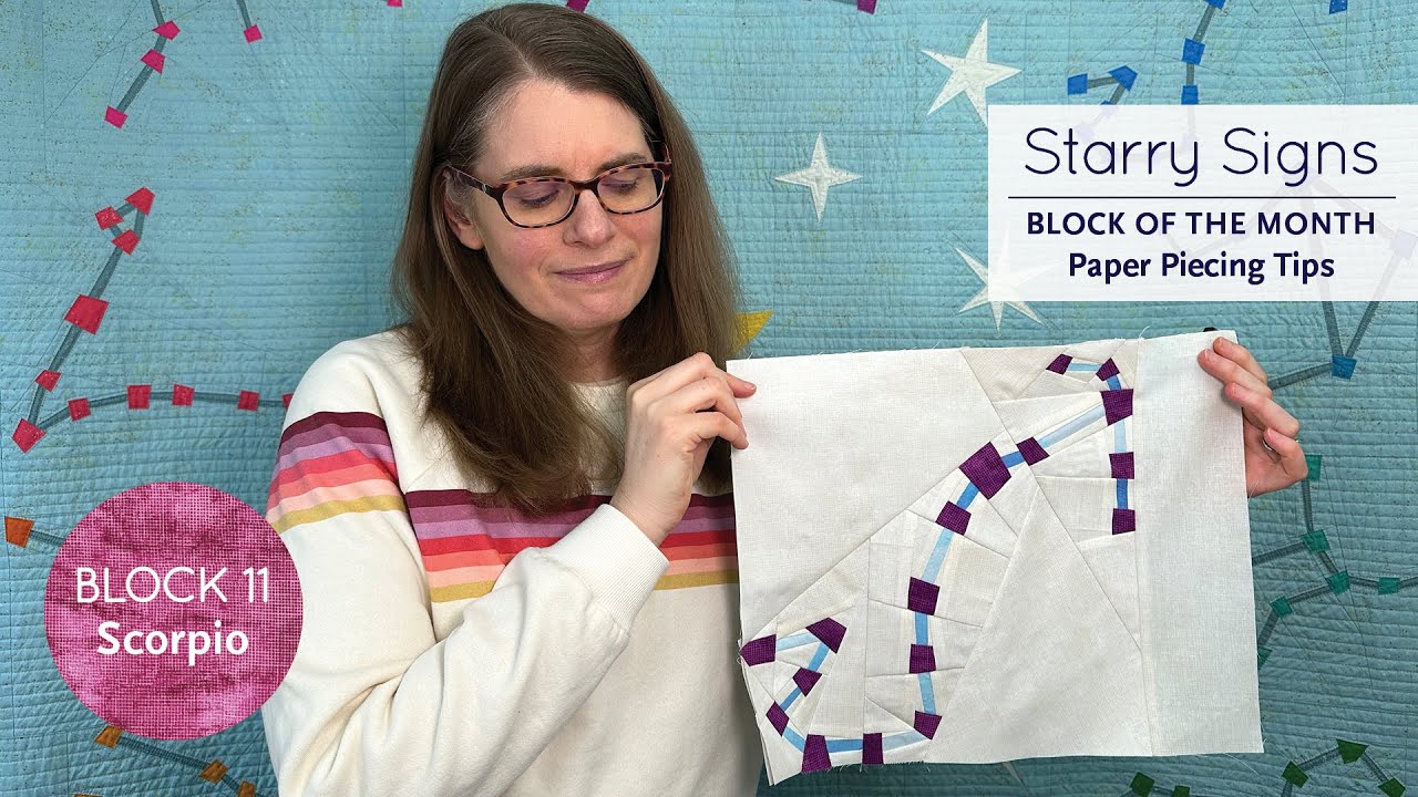 Starry Signs BOM: Quilt Block 11: Scorpio Constellation — template tips ...