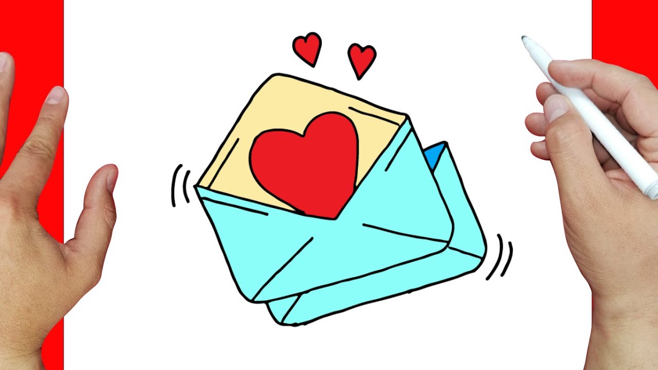 How to draw a love letter for valentine´s day - YouTube