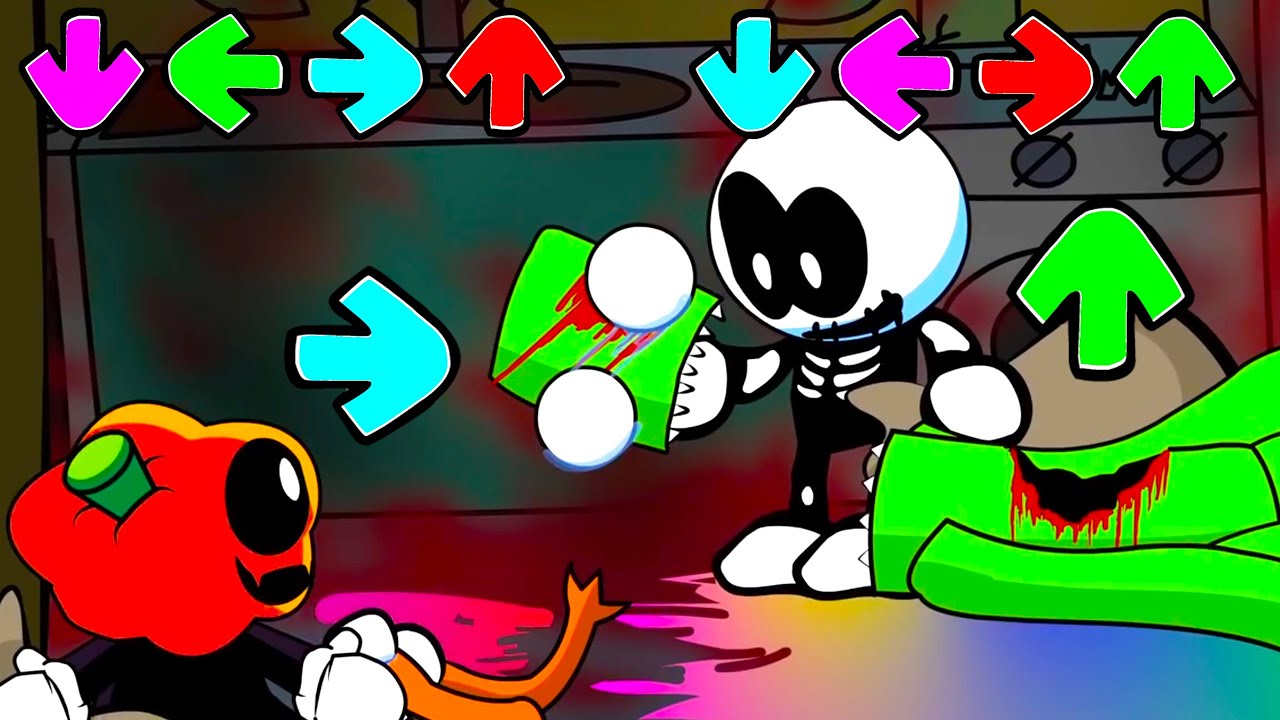 FNF Corrupted Rainbow Friends: HORROR Blue, Green, Red & Purple EXE in ...