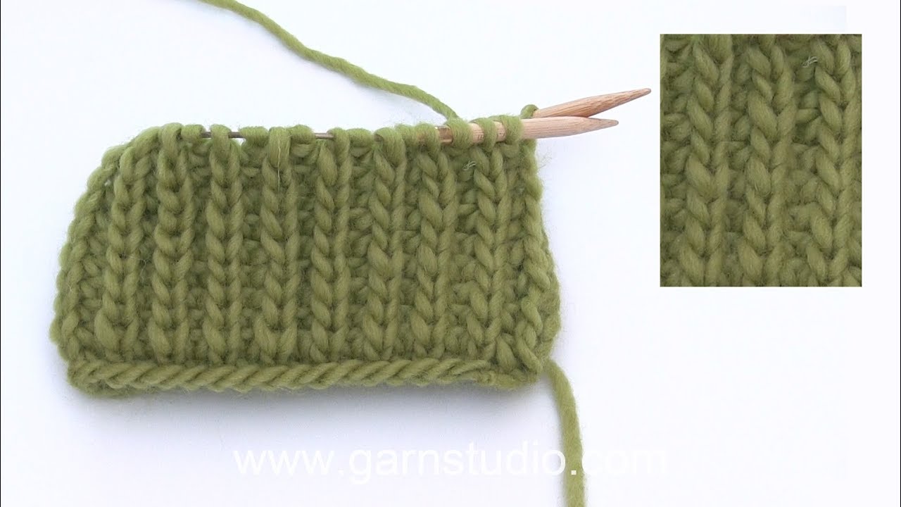 How to work false English rib and purl stitches on the round - YouTube