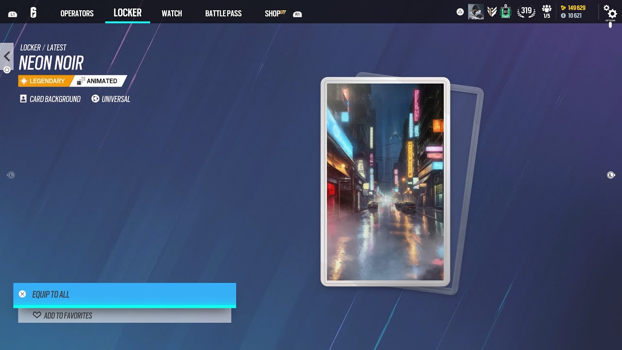 Neon Noir Animated Card Background is OUT NOW for R6 Membership Owners! - YouTube