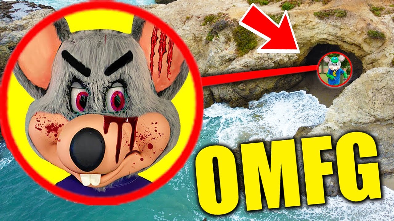 DRONE CATCHES CHUCK E CHEESE.EXE AT HAUNTED BEACH RUNNING AROUND!! (HE ...