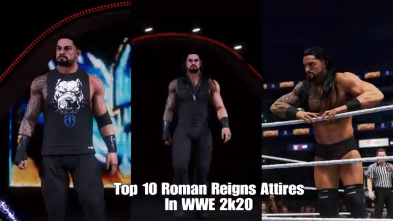 WWE 2k20 Top 10 Roman Reigns Attires - YouTube