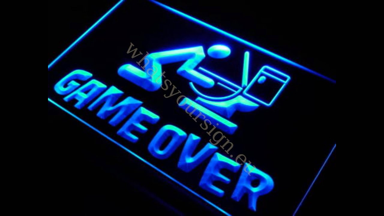 Game Over - LED neon light sign display - YouTube