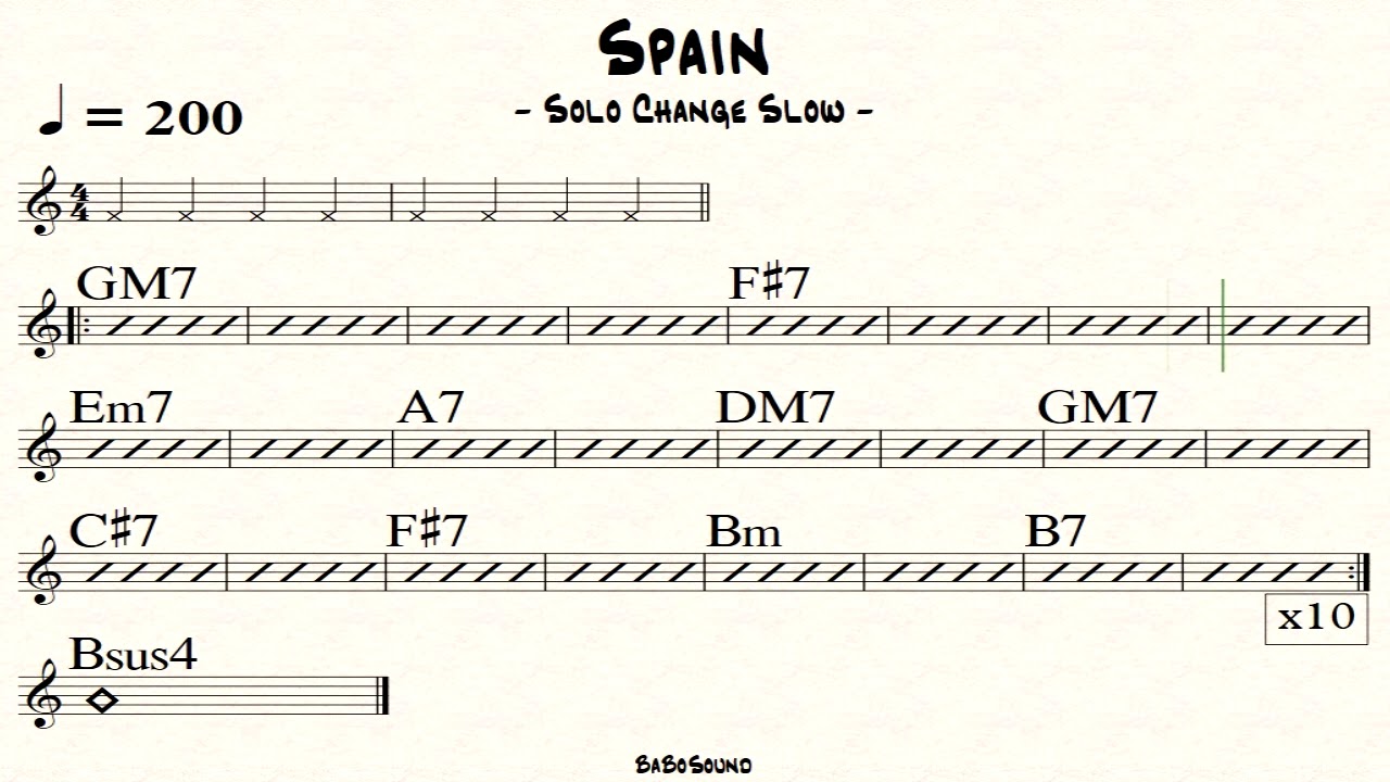 Spain (Solo Change) Slow Backing Track - YouTube