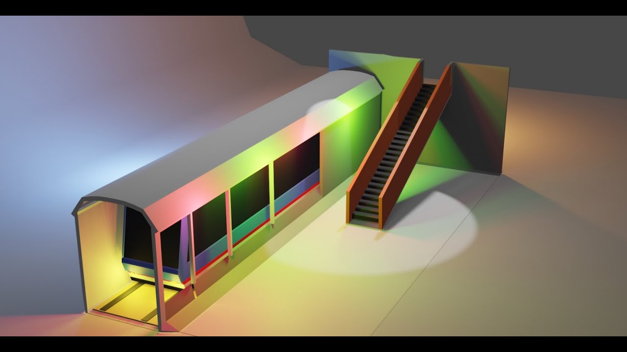 How to make train station in blender 2.82 - YouTube