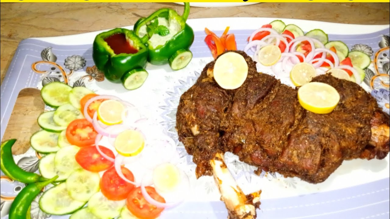 Mutton Raan (leg) Steam roast special mutton Raan roast recipe - YouTube