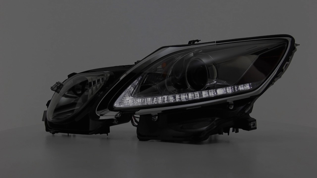 Lexus GS 300, 350, 450, 460 DRL LED Projector Headlights - YouTube