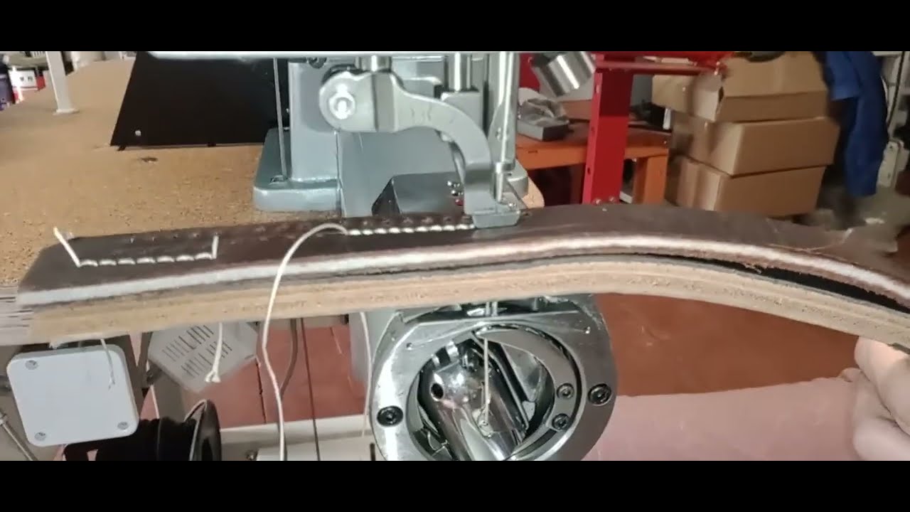 MSCR 205-370 / 420 - Heavy sewing 17mm hard leather - YouTube