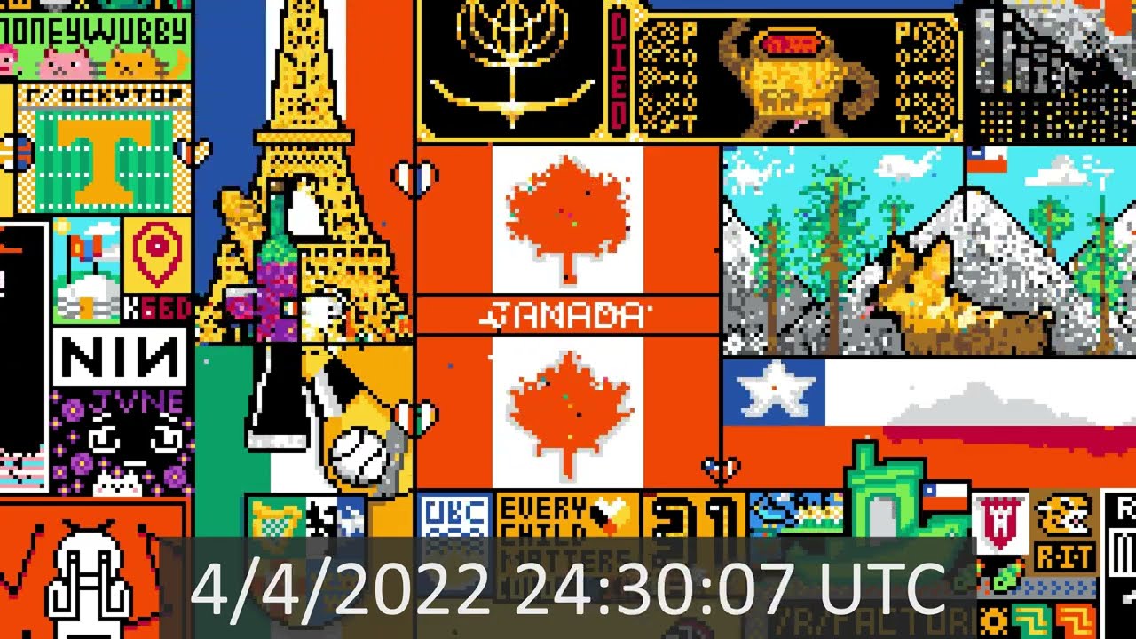 r/place Canada 2022 Full Timelapse 4K - YouTube