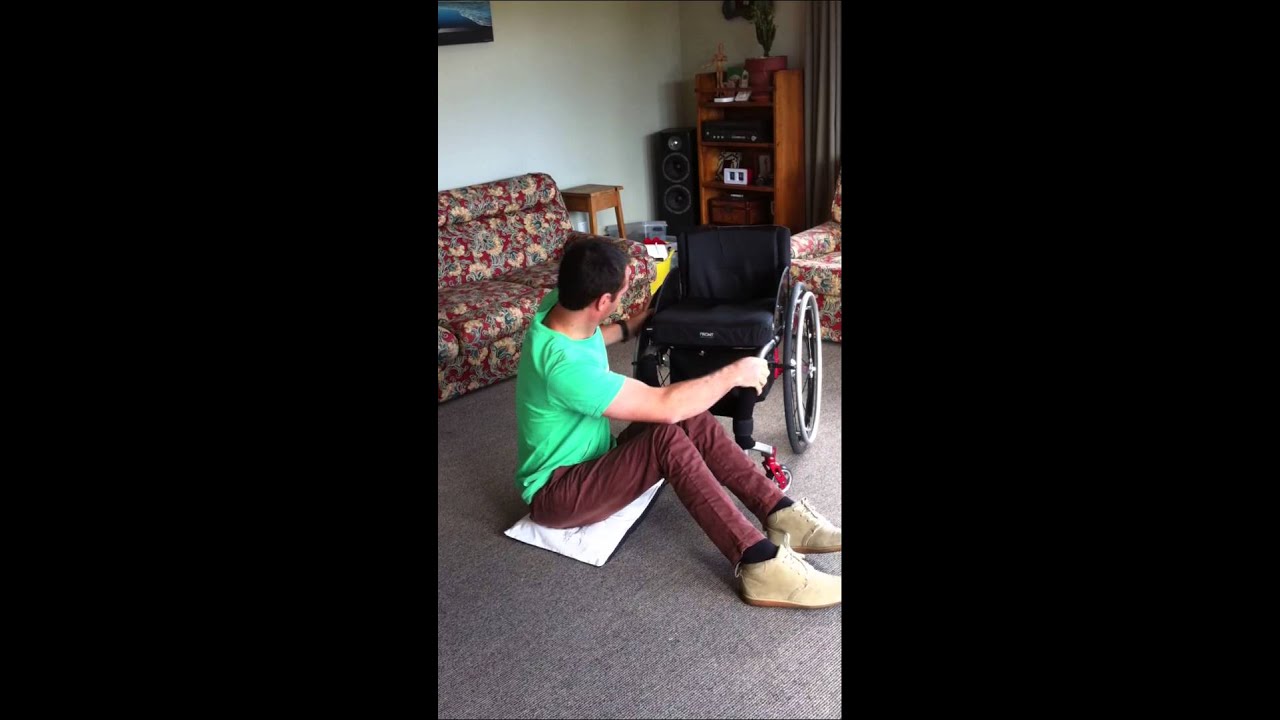 Paraplegic Wheelchair to Floor to Wheelchair Transfer - YouTube