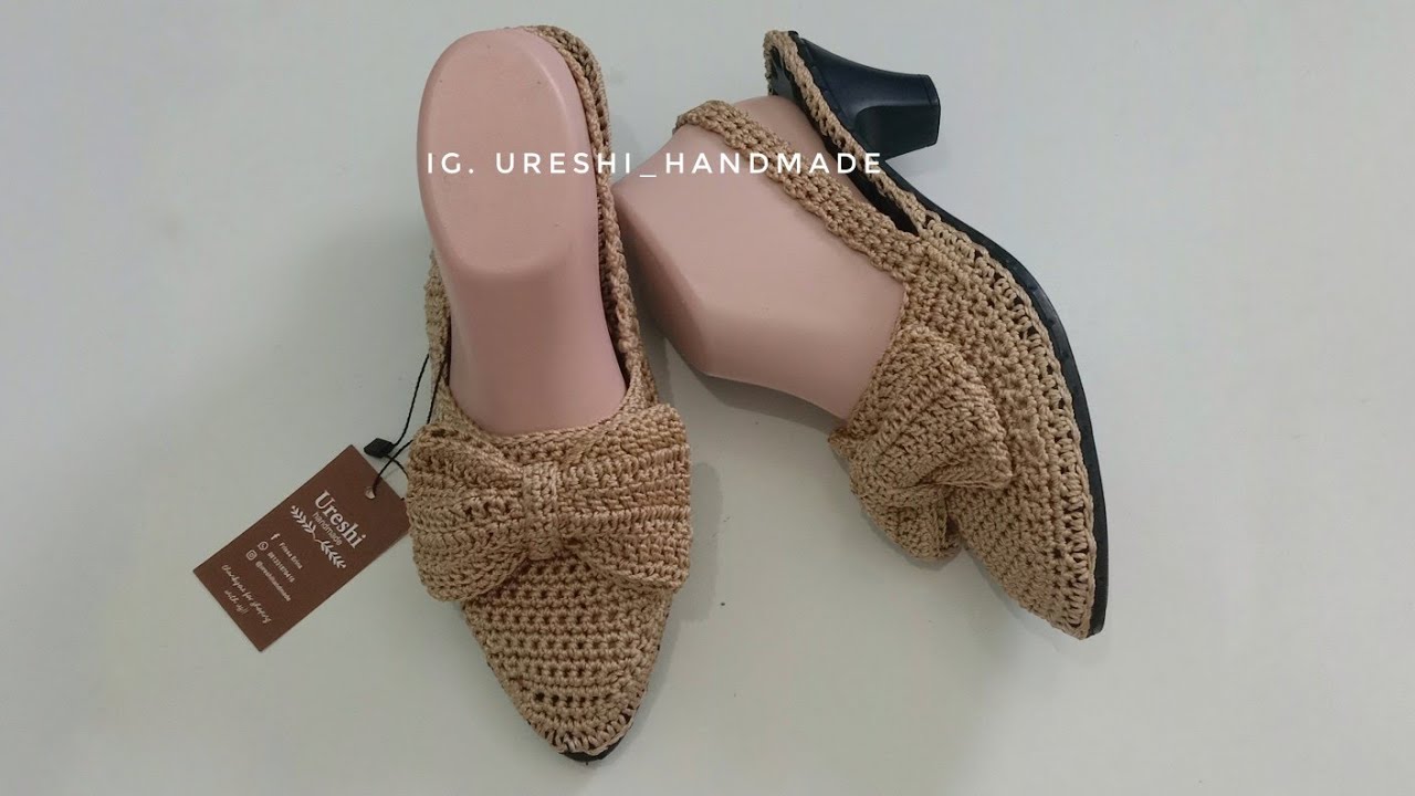 Crochet || Tutorial sepatu sandal rajut || selop rajut - YouTube