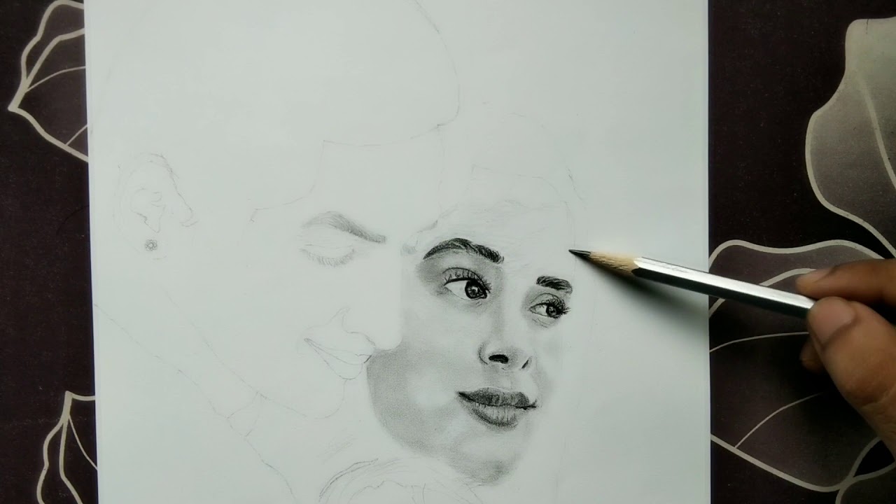 how to draw a face for beginner, sketch - YouTube
