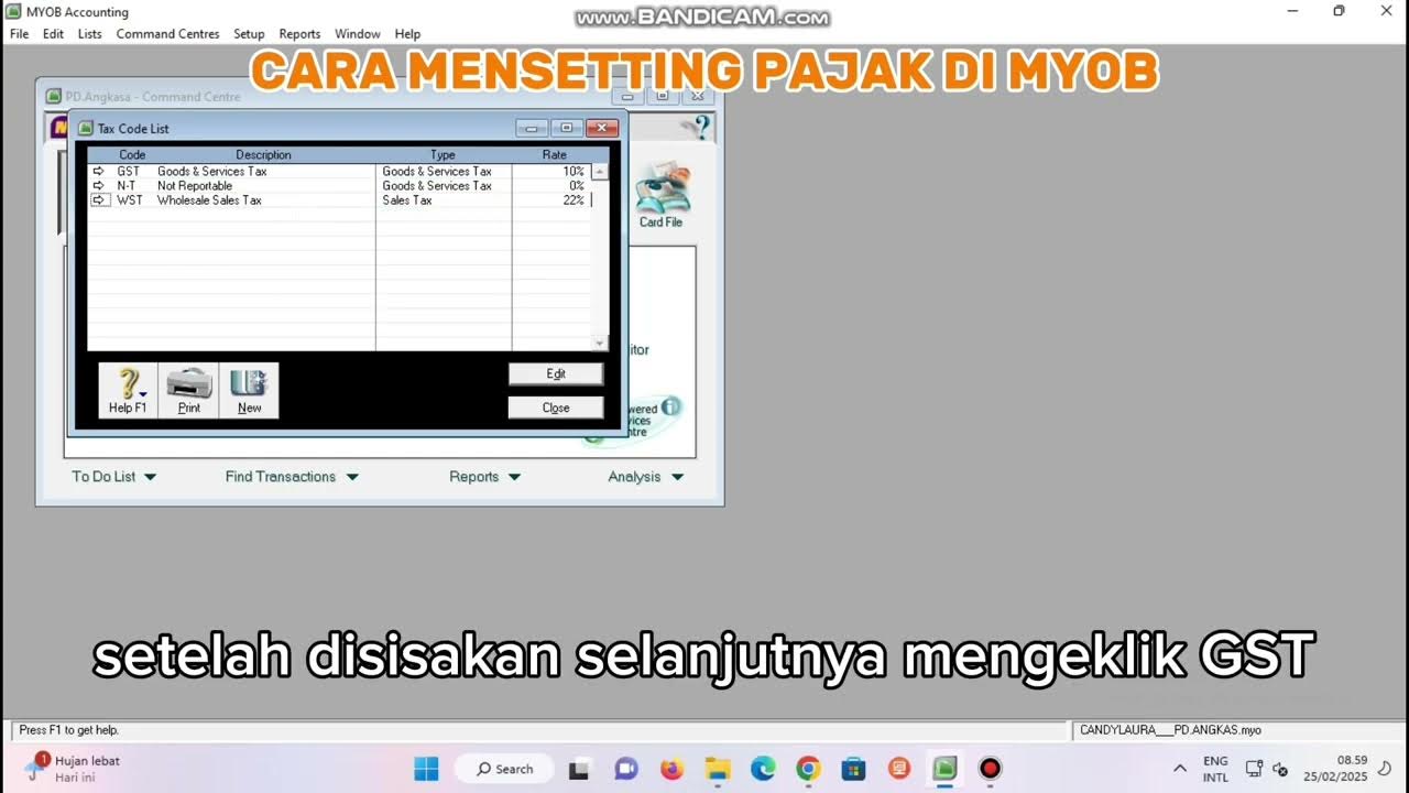 Tutorial setting linked pajak pada MYOB - YouTube
