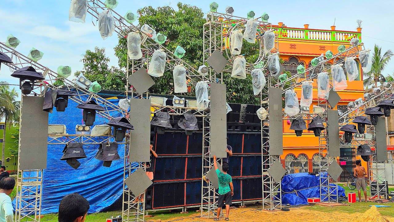 Pope Bass + Line Array 🔥 আজ ঘাটাল শ্রীপুরে শীতলা পূজাতে আইলা সাউন্ড ...