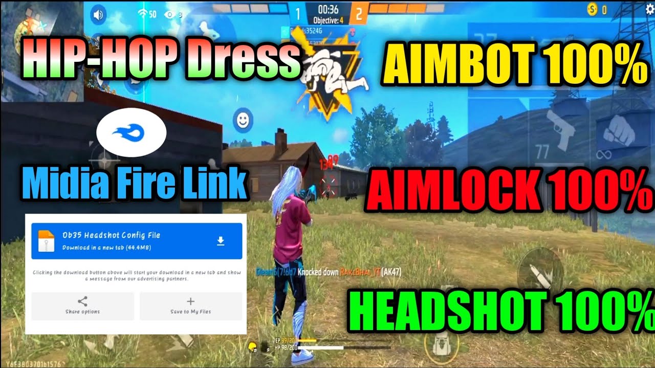 💥 Free fire max auto headshot config file || aimbot+aimlock headshot ...