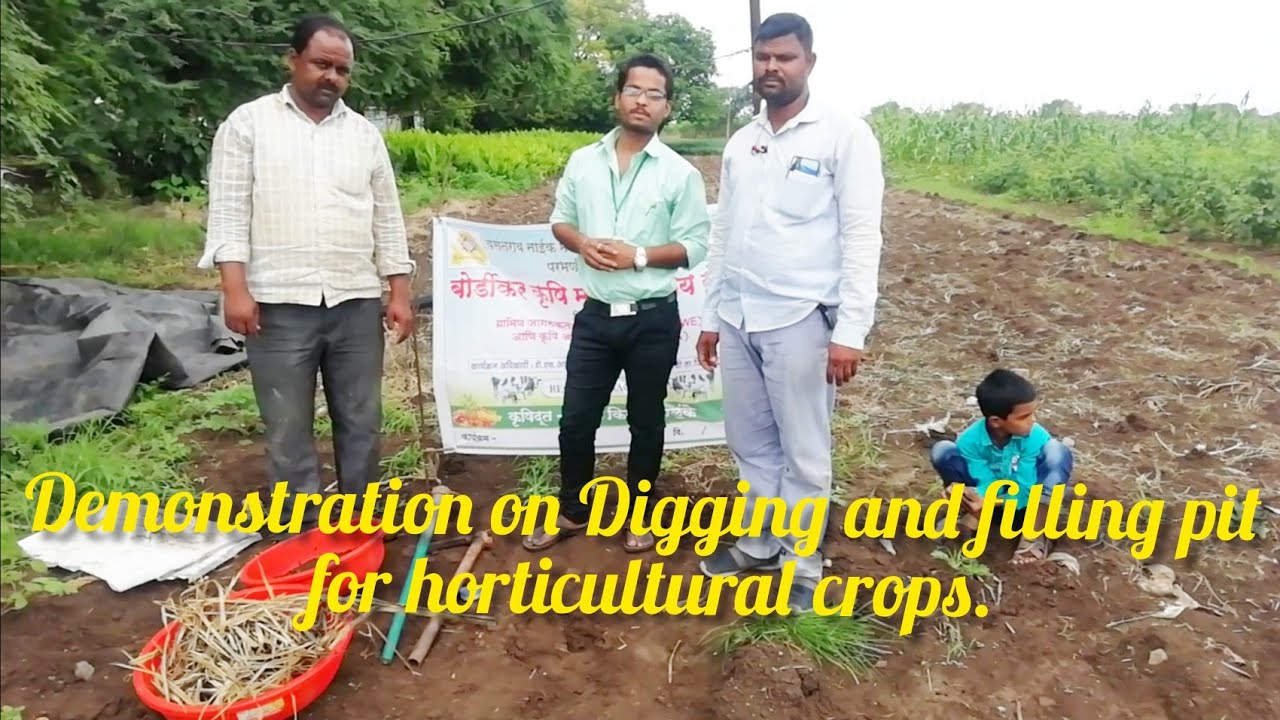 Demonstration on Digging and filling pit for horticultural crops - YouTube