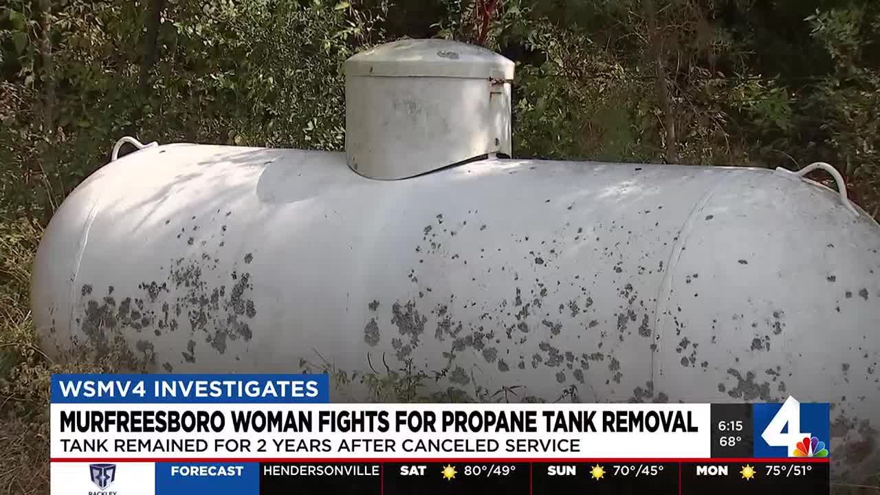 Murfreesboro woman fights for propane tank removal - YouTube