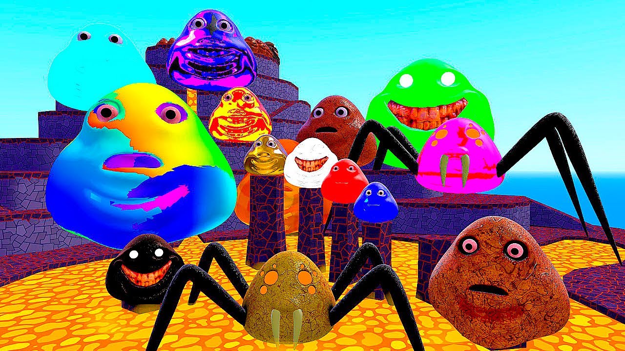 ♨️ LAVA BATH ALL POU SPIDER BOU'S EXE REVENGE FAMILY SPARTAN KICKING in ...