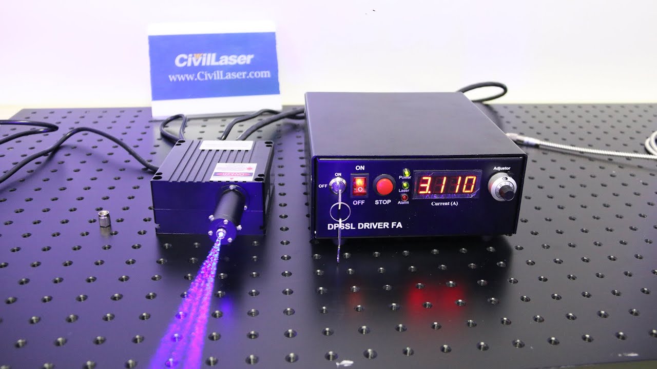 435nm 18W Semiconductor Laser Coupled Fiber Optic - YouTube