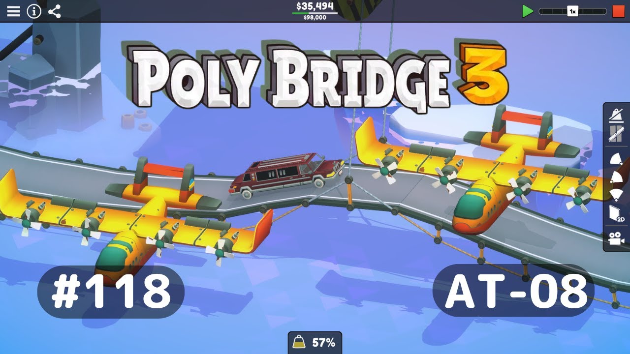 Poly Bridge 3, AT-08 乱流の範囲 (Turbulent Tethers) - YouTube