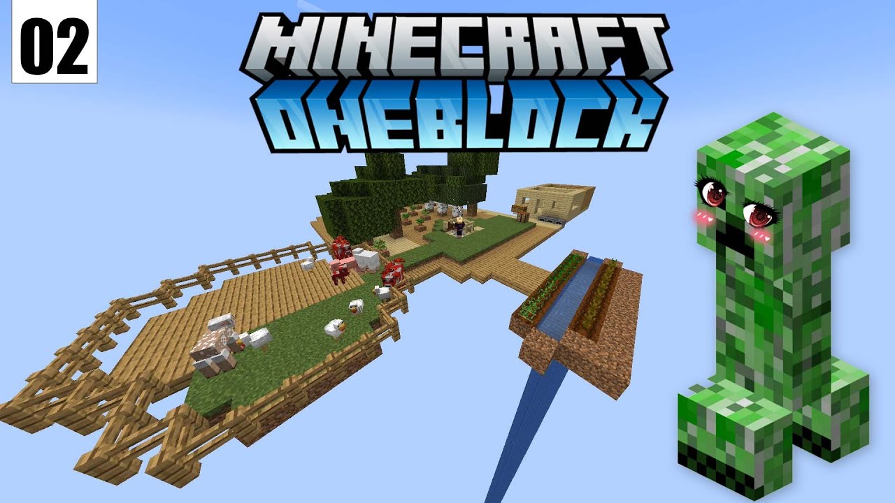 My First House & Tree Farm | Minecraft One Block #2 - YouTube