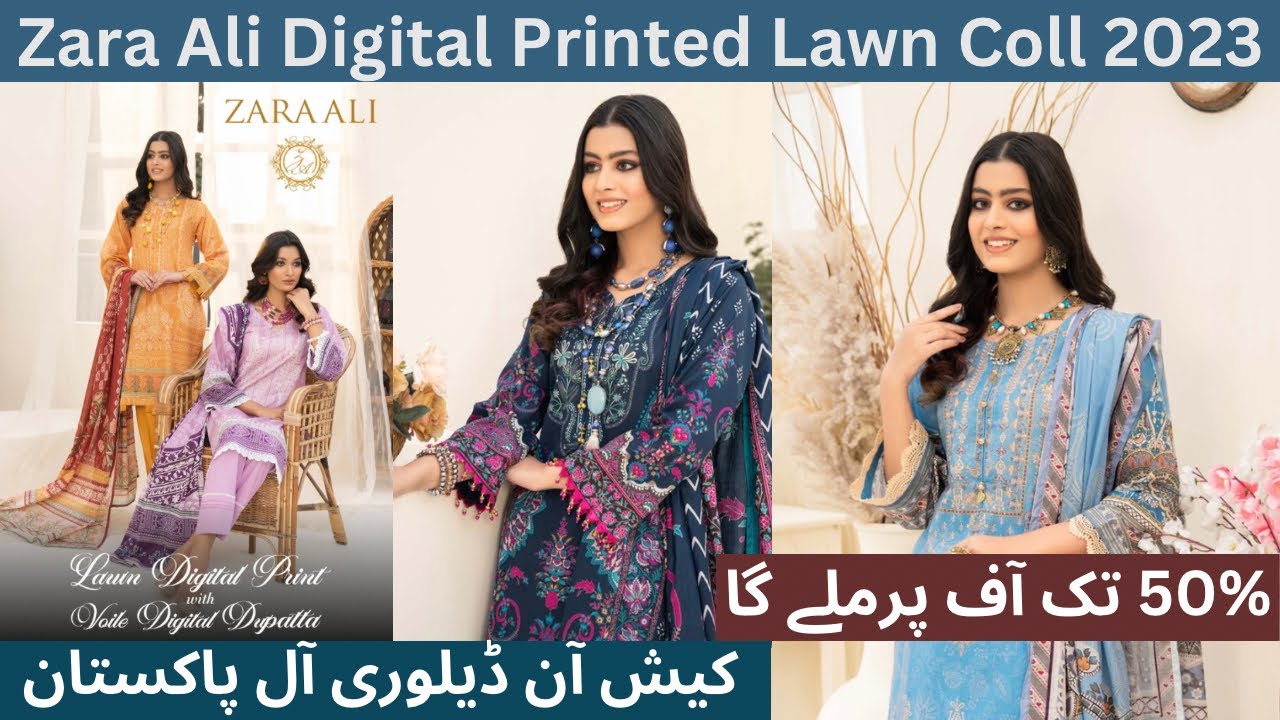 Zara Ali Digital Printed Lawn Coll 2023 Vol 01 | Factory Price | Cash ...