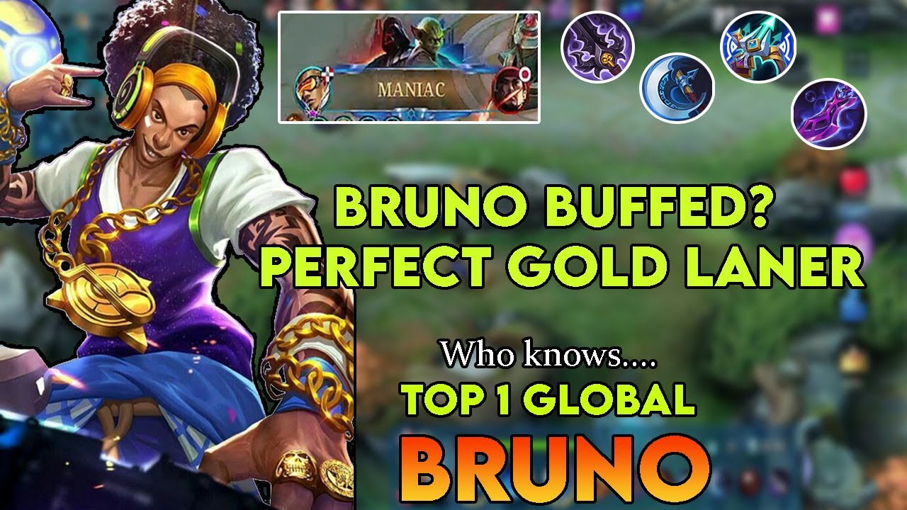 TOP 1 GLOBAL BRUNO GOLD LANE PLAYS | INSANE CRIT!! ~ MLBB - YouTube