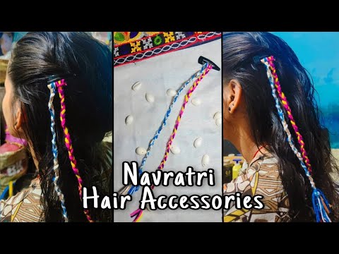 Navratri hair style | viral trend | boho hair string | thread string 🧵 ...