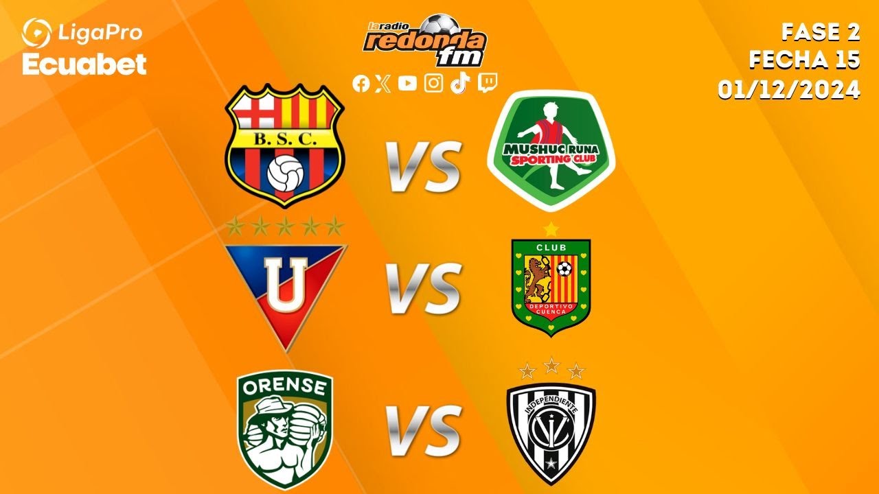 EN VIVO / FECHA UNIFICADA LIGA PRO BARCELONA VS MUSCHUC RUNA / 01 DE DICIEMBRE 2024 🟠 - YouTube