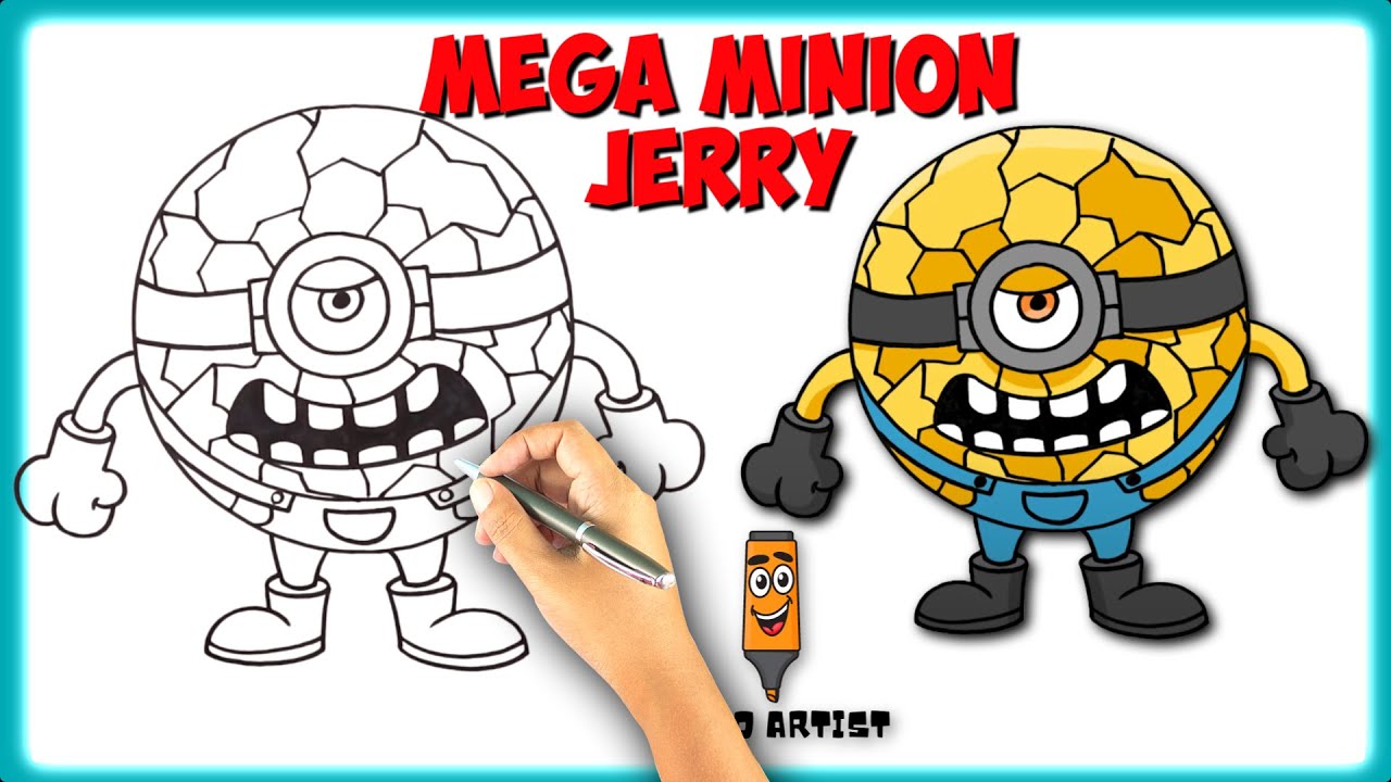 How To Draw Mega Minion Jerry | Despicable Me 4 | Simple & Easy - YouTube