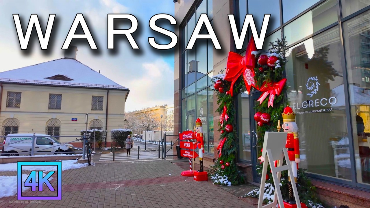 First Snow in WARSAW 🇵🇱 Sunny Winter Day in Poland - Walking Tour 4K ...
