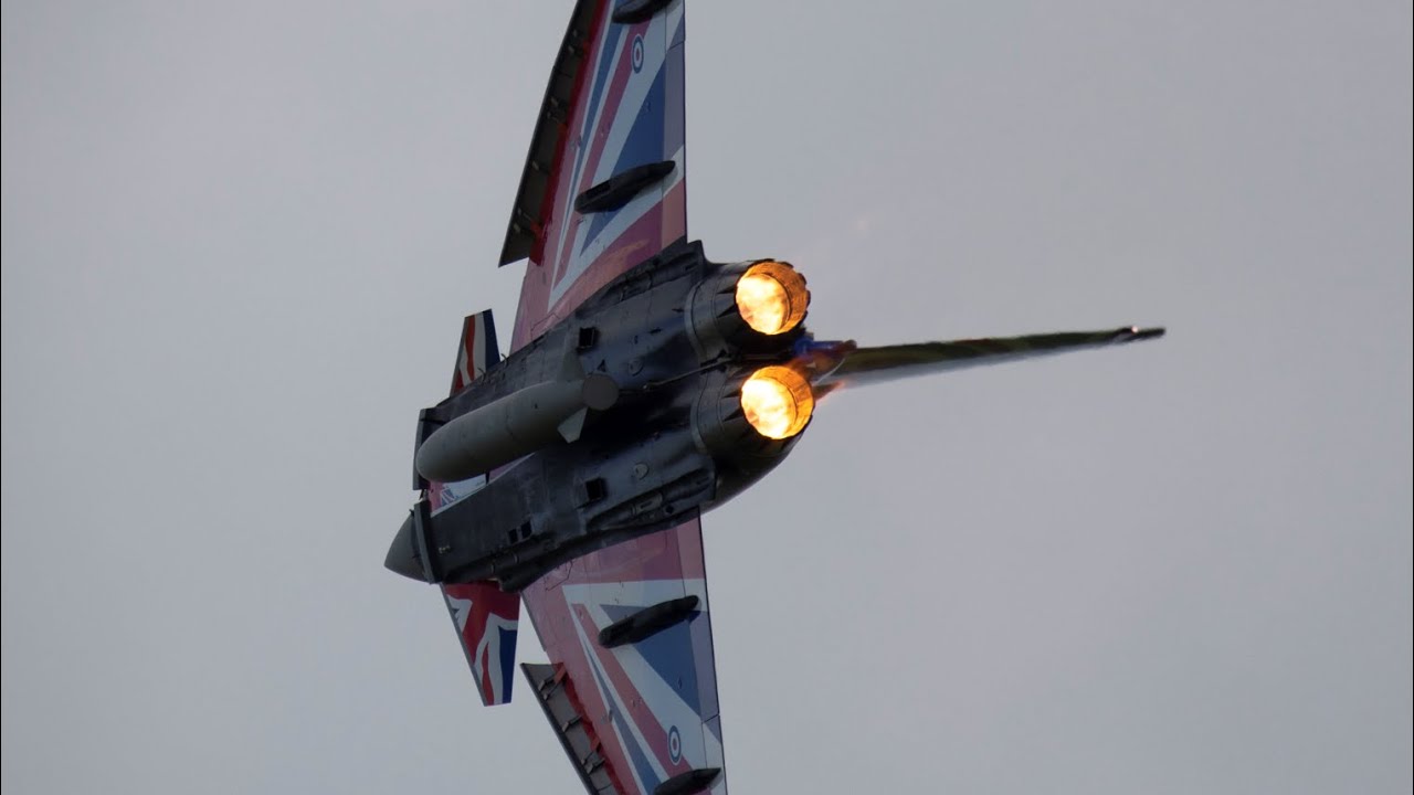 RAF "Blackjack" Typhoon solo display debut at the Midlands Air Festival ...