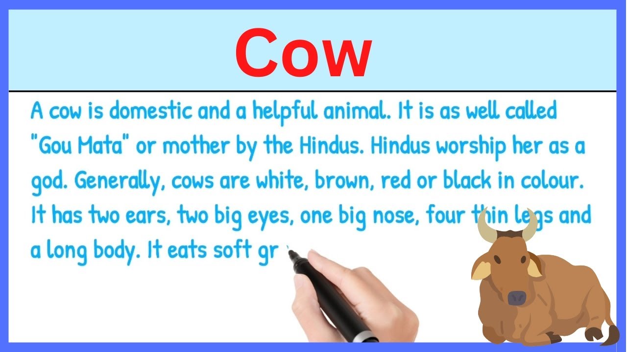 Cow Essay | Short Paragraph On Cow | Cow Essay In English | Cow Essay ...