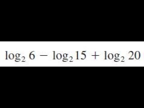 log2(6) - log2(15) + log2(20), use the laws of logarithms - YouTube