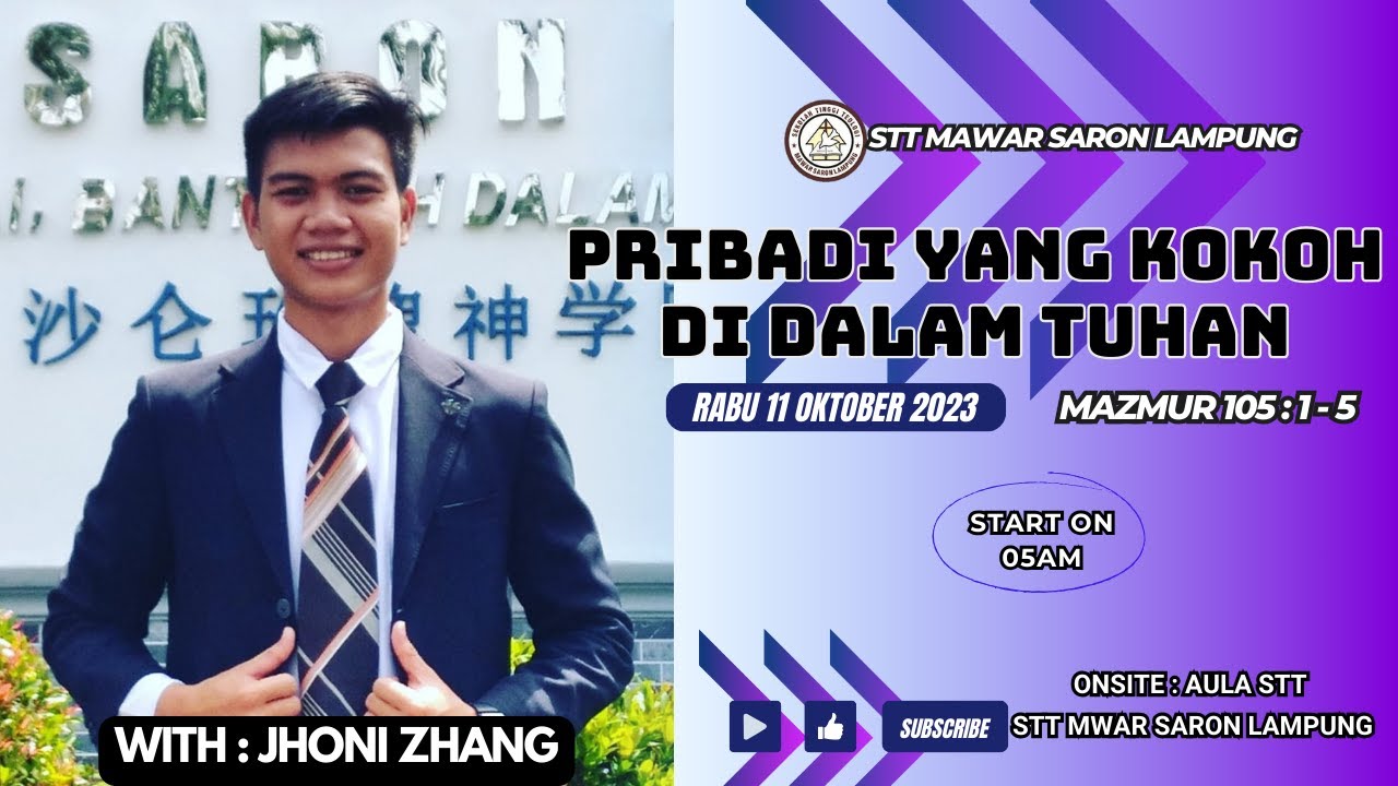 Ibadah Doa Pagi STT Mawar Saron Lampung | Rabu, 18 Oktober 2023 | Jam ...