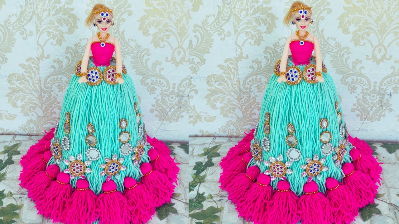 How to beautiful woolen doll dress make easy way - YouTube