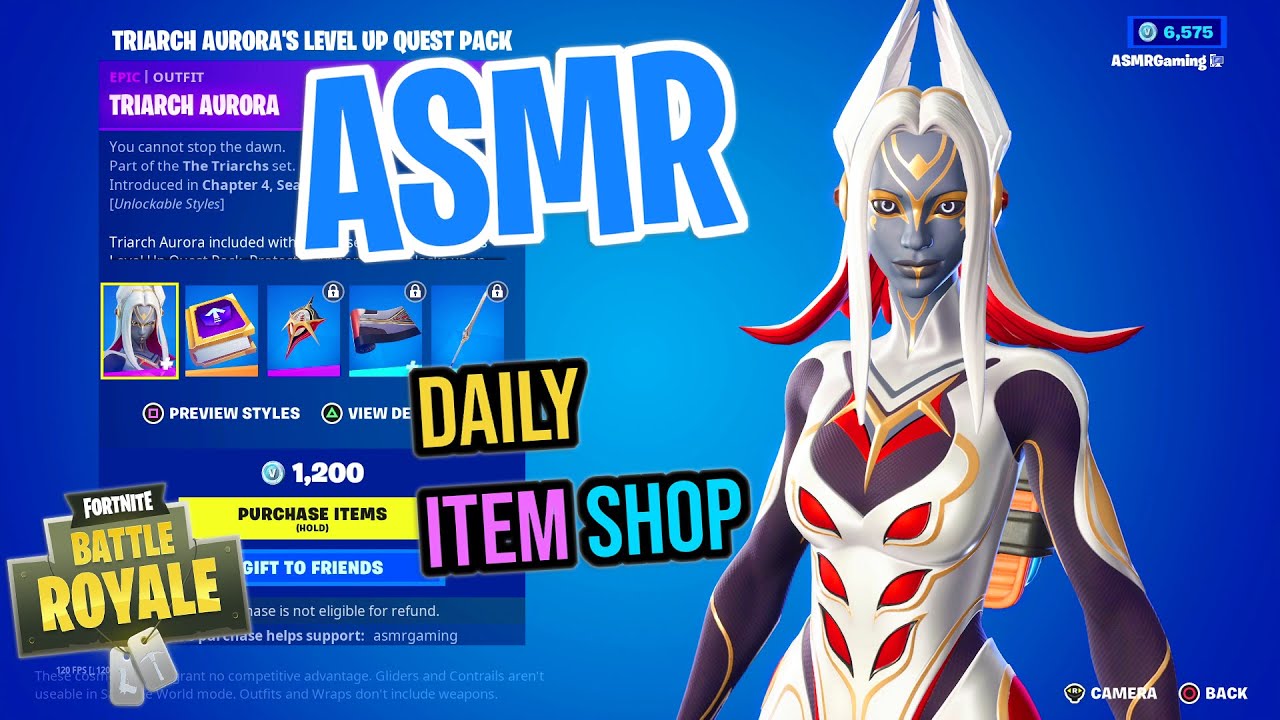 ASMR Fortnite NEW Triarch Aurora Skin! Daily Item Shop 🎮🎧 Relaxing ...