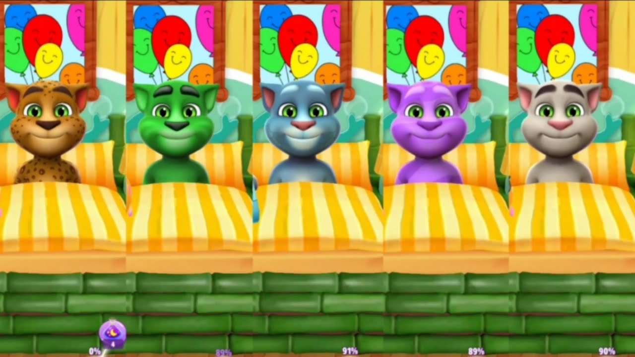 Yellow Vs Green Vs Blue Vs Purple Vs White My Talking Tom 2 Vs My ...