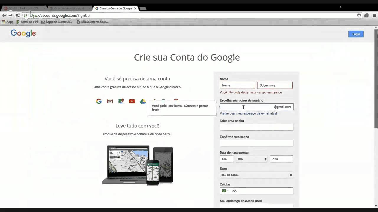 COMO CRIAR UM GMAIL - YouTube