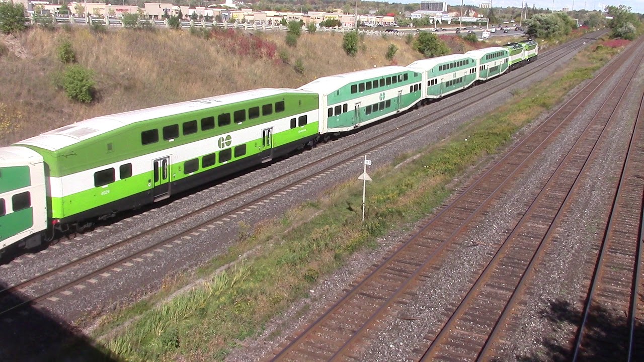 GO Transit train near Pickering station. - YouTube
