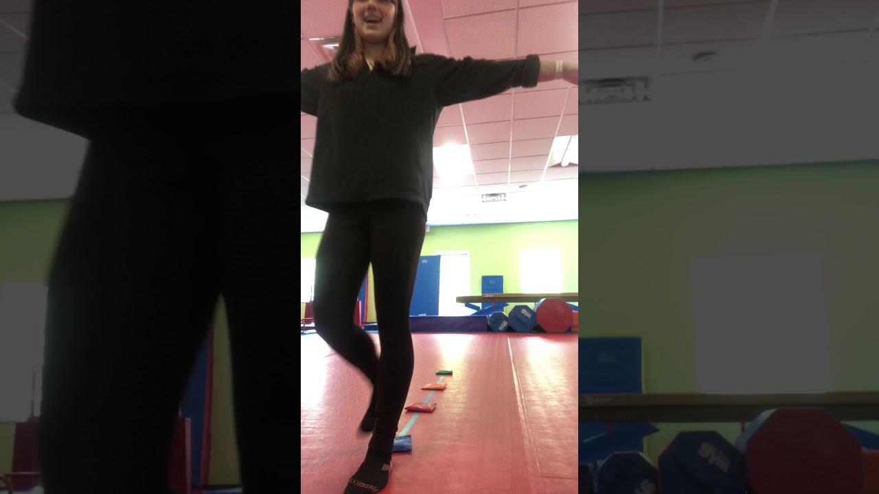 Skills Over Bean Bags On Balance Beam - TLG Williamsville - YouTube