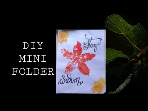 how to make mini folder || DIY mini folder || Leaf printing folder ...