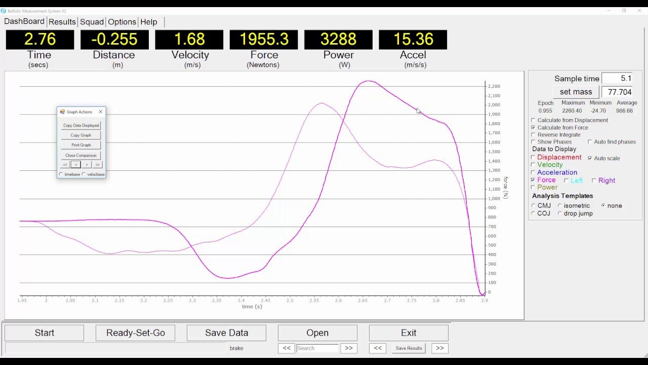 Force Velocity analysis for CMJ using the BMS Version 2 - YouTube