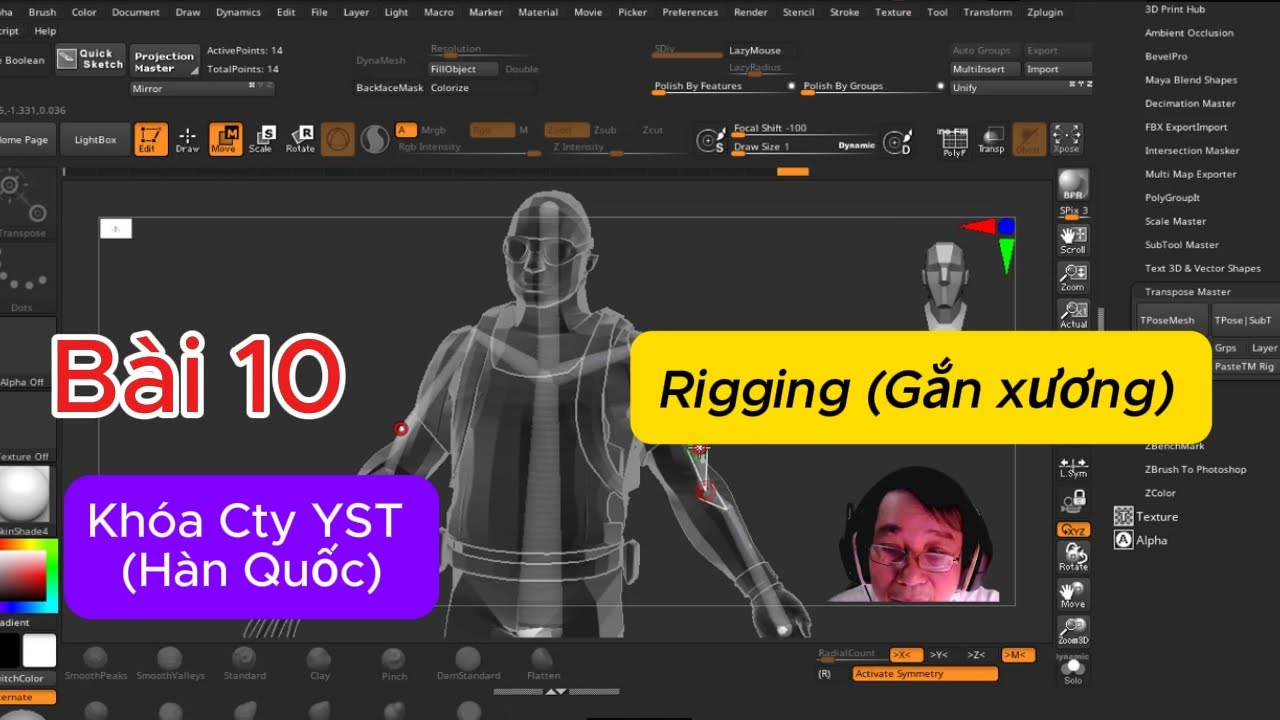 Bài 10/20 - Rigging (Gắn xương) | Học Zbrush - YouTube
