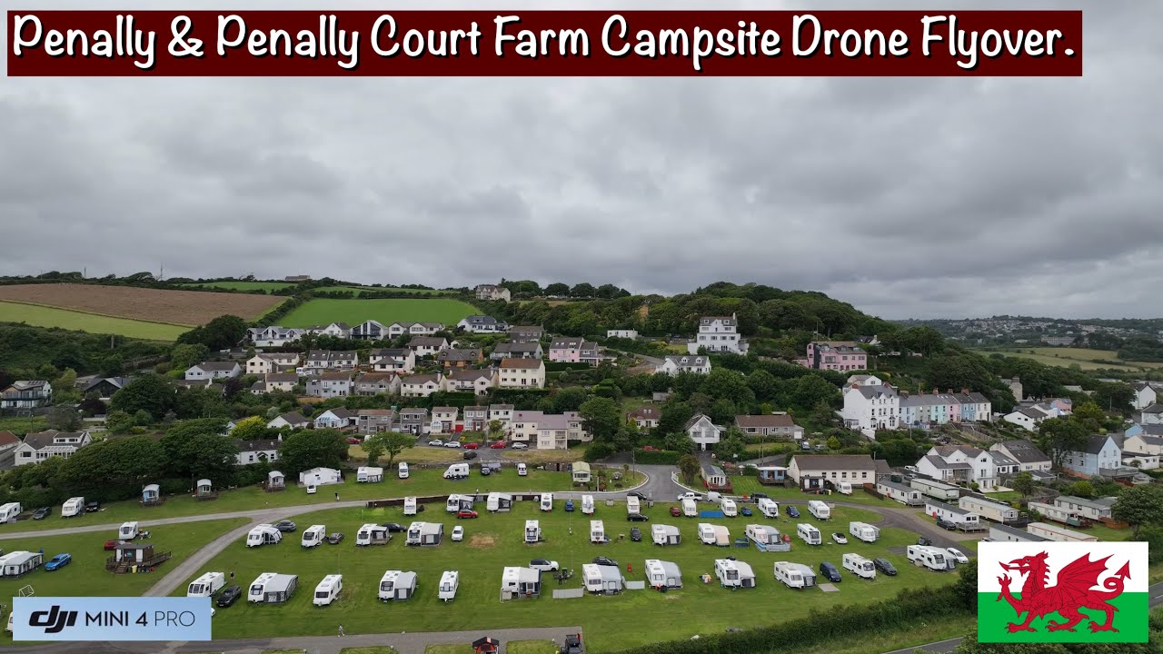 Penally & Penally Court Farm Campsite | Stunning Drone Flyover | Tenby ...