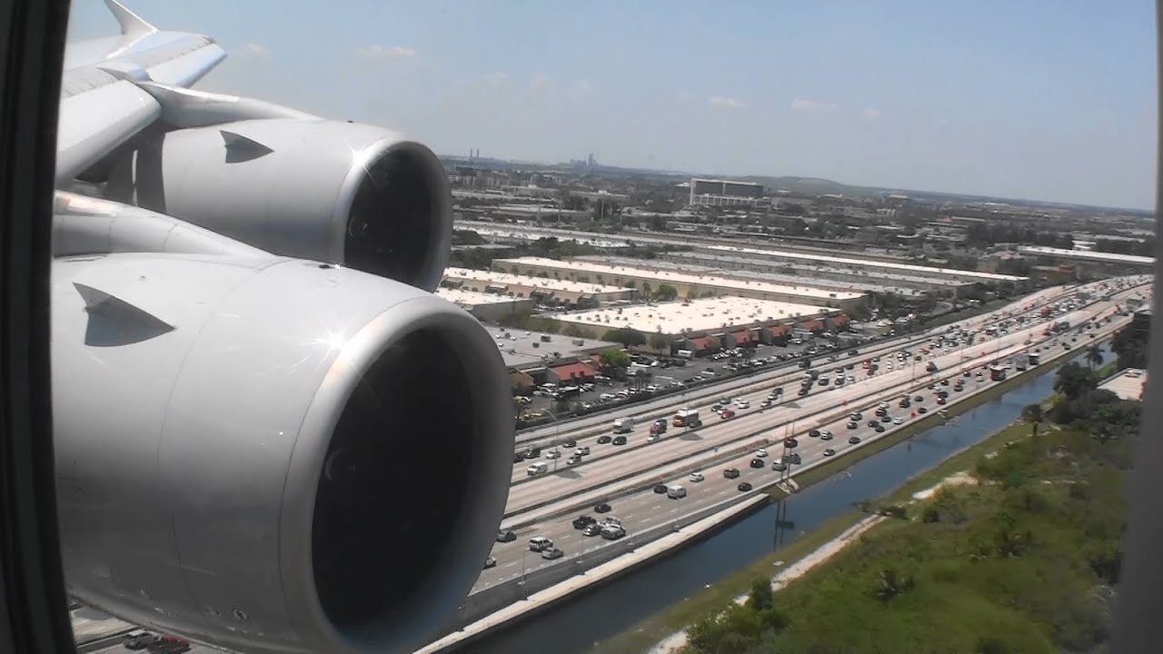 Massive And Smooth HD Airbus A380 Landing In Miami Florida On Lufthansa ...