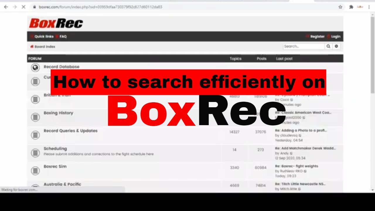How to search on Boxrec - Part 1, guidance about a specific fighter ...