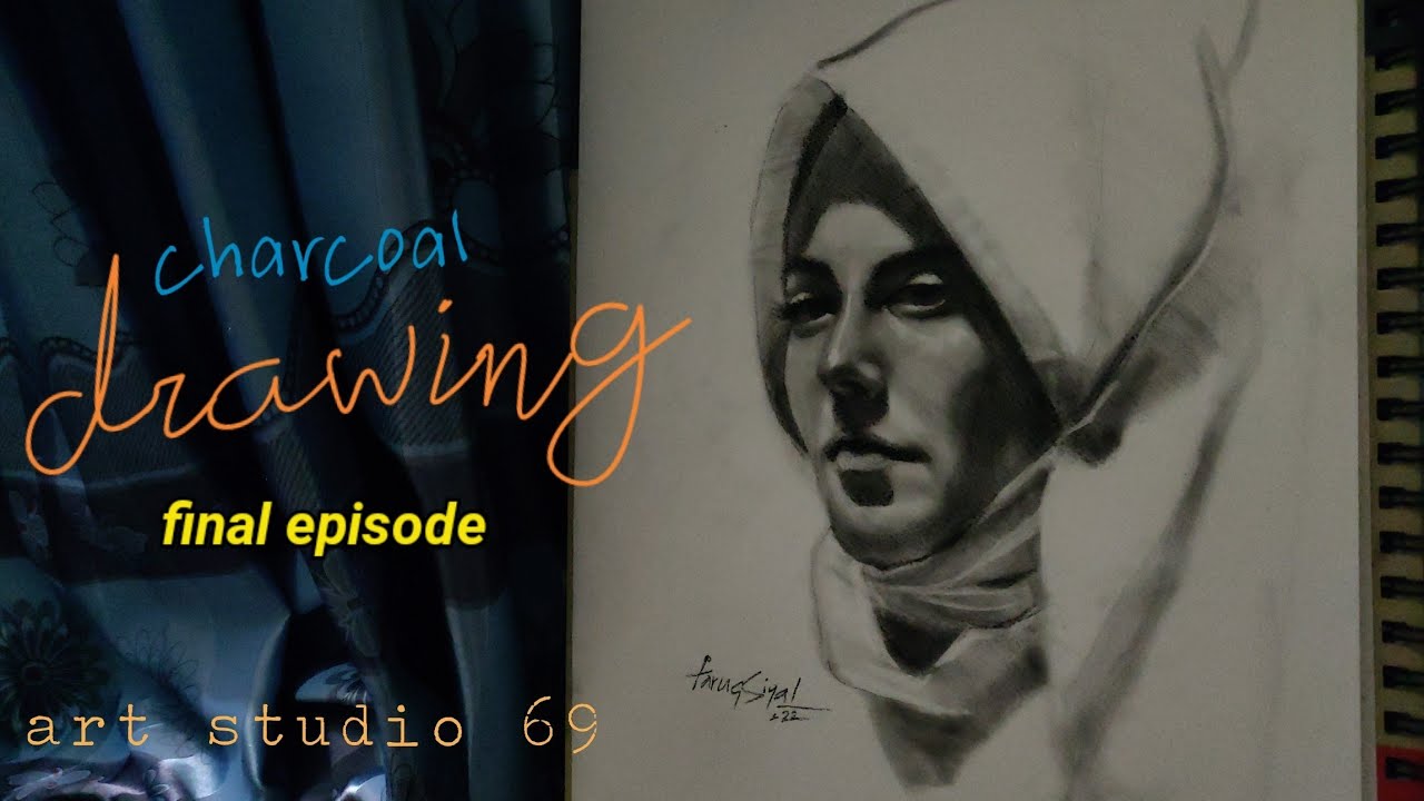 charcoal drawing final# episode - YouTube