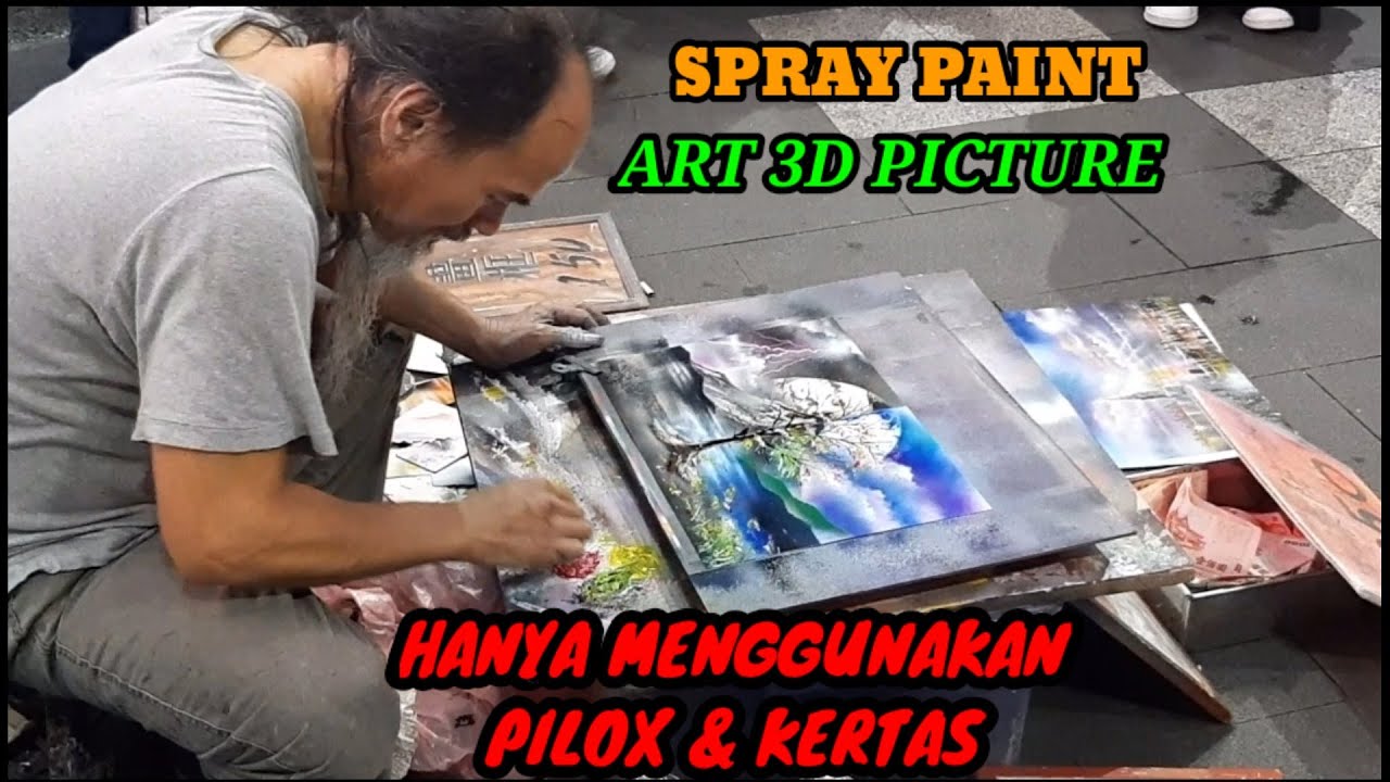 Spray Paint || Teknik Melukis 3D Dengan Cat Semprot Pilox - YouTube